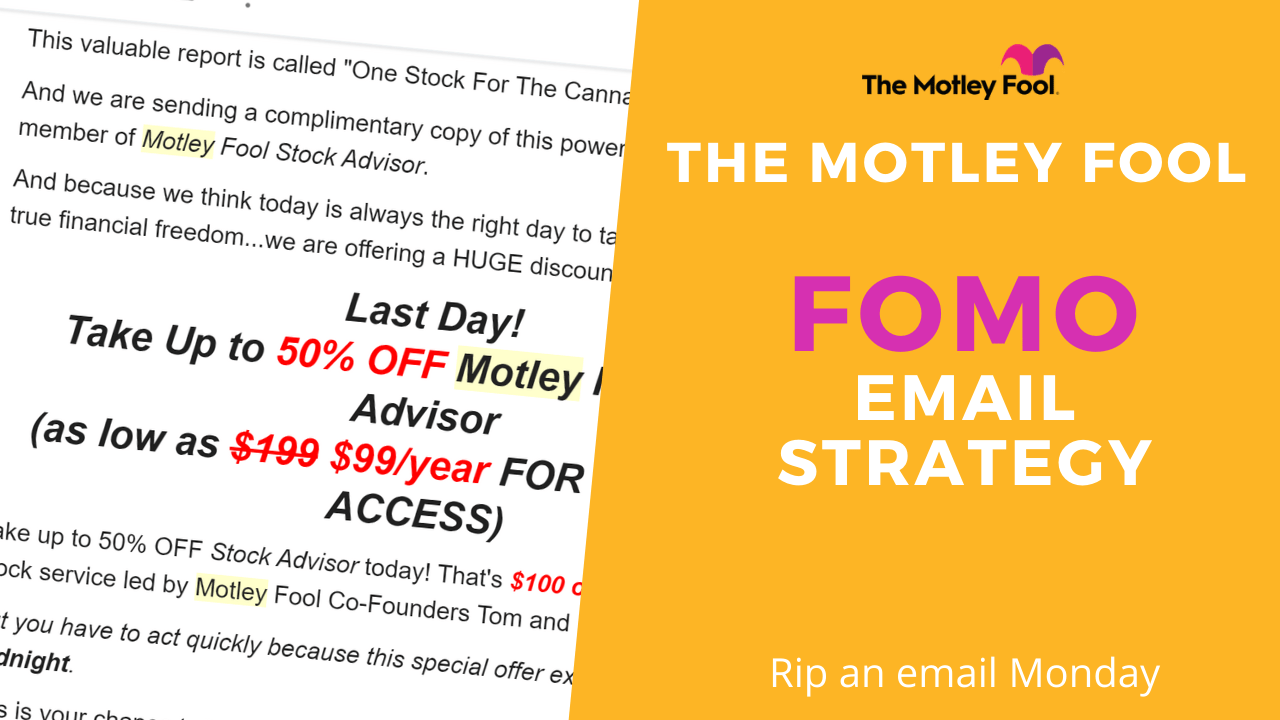 The Motley Fool FOMO email strategy • VBOUT
